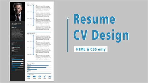 Resume Website Using HTML And CSS Resume CV Design Using HTML CSS