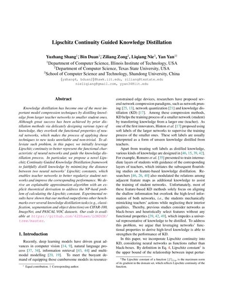 Lipschitz Continuity Guided Knowledge Distillation Deepai