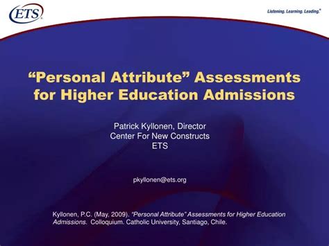 Ppt Personal Attribute” Assessments For Higher Education Admissions