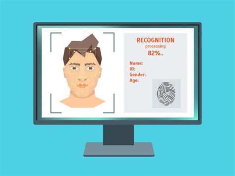 Premium Vector Face Recognition Verification On Screen Monitor Computer Concept Technology