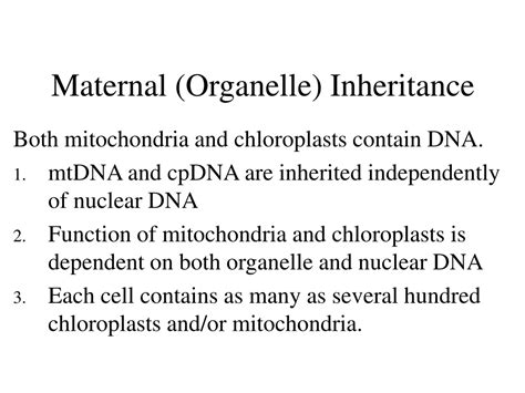 Ppt Extranuclear Inheritance Powerpoint Presentation Free Download