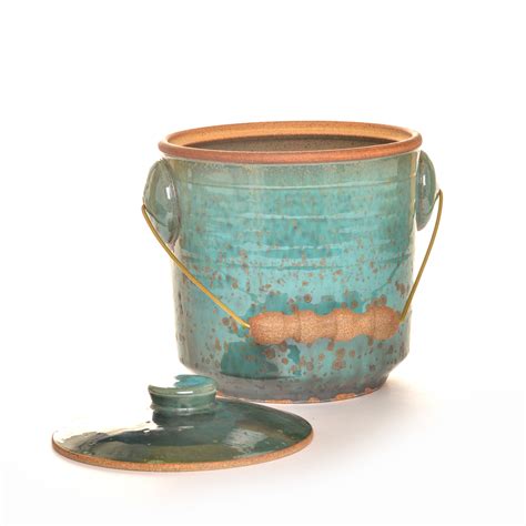 Green Ceramic Compost Bucket Southern Highland Craft Guild