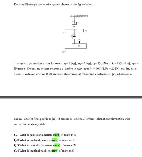 Solved Develop Simscape Model Of A System Shown In The Chegg