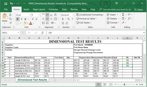 Ppap Documents Excel Pdf Format Download Example Template Unlocked Sheets And Cells Guthrie