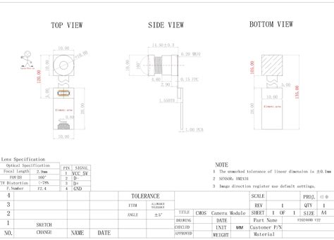 2MP FPC Camera Module OV2735 1 2 7 Ultrawide Angle Lens Hsell Security Camera Supplier