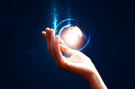 글로벌 네트워크 기계 학습 미래 기술의 인공 지능을 손에 쥐고 있습니다 글로벌 비즈니스 분석 혁신 및 비즈니스 성장 개발