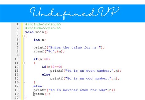 C Program To Determine Even And Odd Numbers Best Sale
