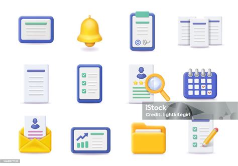 문서 아이콘 3d 세트입니다 파일 체크리스트 0명에 대한 스톡 사진 및 기타 이미지 0명 검색 그래프 Istock