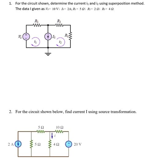 1 For The Circuit Shown Determine The Current I1 And I2 Using