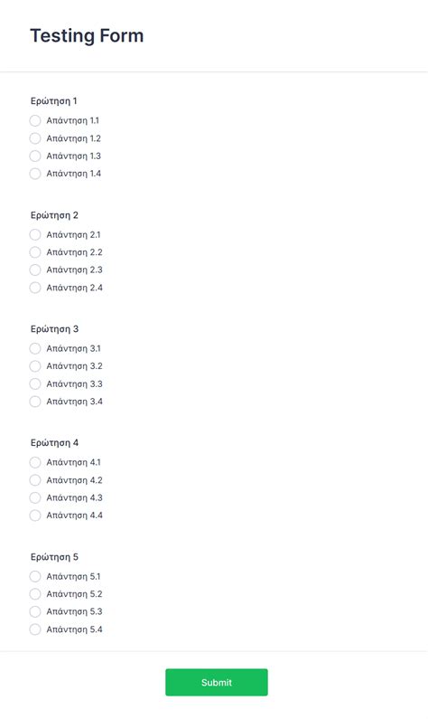 Testing Form Template Jotform