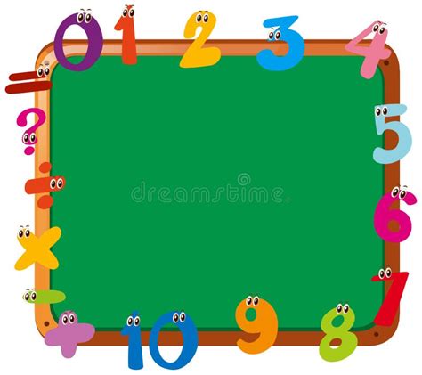 Frame Template With Different Numbers Stock Vector Illustration Of Letter Countable