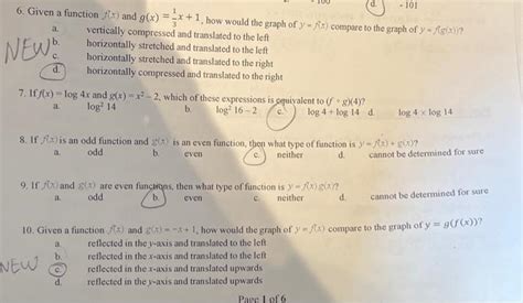 Solved 6 Given A Function F X And G X 31x 1 How Would