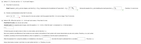 Solved A Define F Z Z By The Rule F N N For Each Chegg