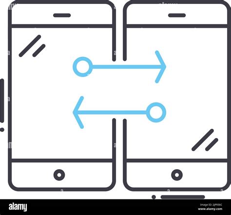 Mobile Data Sharing Line Icon Outline Symbol Vector Illustration