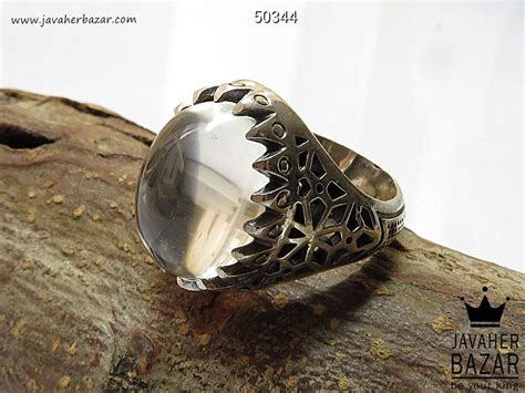 انگشتر نقره در نجف دور چنگ و شفاف مردانه کد 50344 Rings For Men