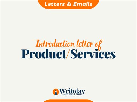 Product Introduction Letter Template Writolay