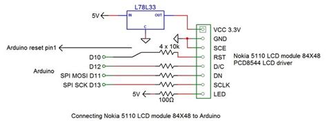 Connecting Nokia 5110 Lcd To Arduino With 3 Wires Nokia Lcd Arduino