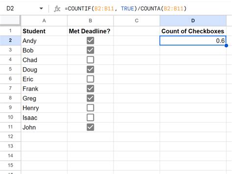 How To Count Checkboxes In Google Sheets With Example
