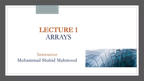 introduction to arrays ppt