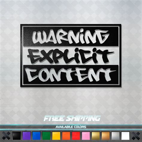 Warning Explicit Content Vinyl Decal Sticker Jdm Car Window Etsy