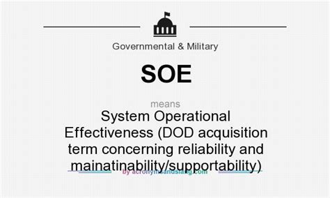 Soe System Operational Effectiveness Dod Acquisition Term Concerning