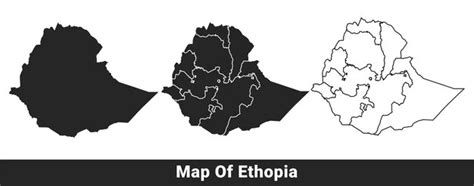Premium Vector Simple Ethopia Outline Flat Map Style Vector