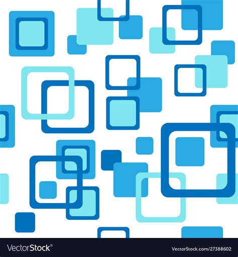 Abstract Blue Rectangles Seamless Pattern Vector Image
