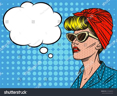 Young Beautiful Girl Pop Art Style Stock Vector Royalty Free