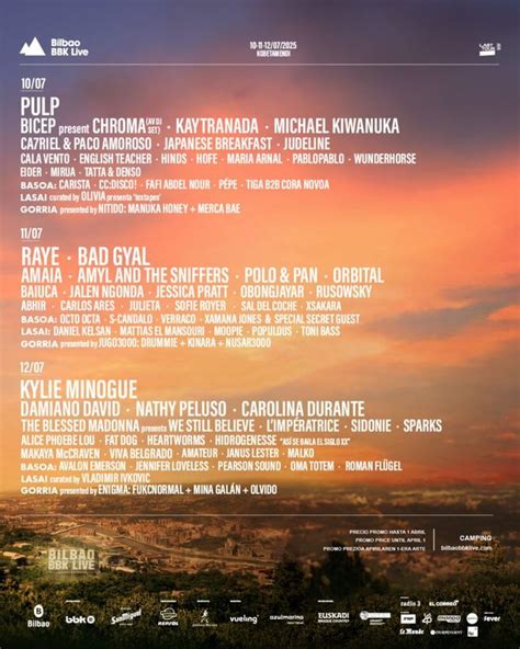 Bilbao Bbk Live 2025 Cierra Su Cartel Con Sparks Entre Otros