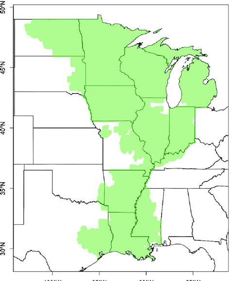 The Geographic Extents Of The Miso Region With The Continental United