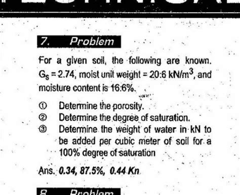 Problem For A Given Soil The Following Are StudyX