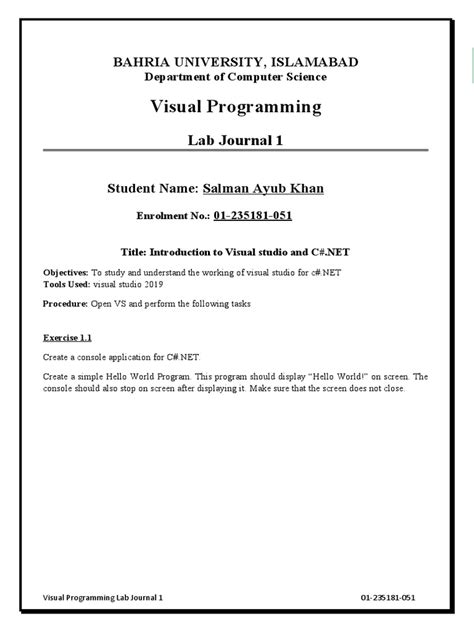 visual programming lab journal 1 pdf c sharp programming language