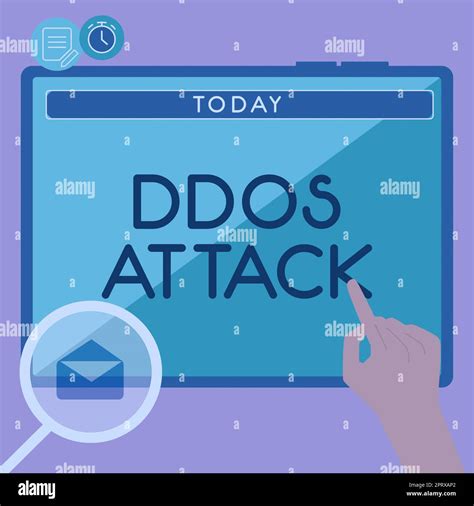 Writing Displaying Text Ddos Attack Business Overview Disturbed Access To The Normal Server