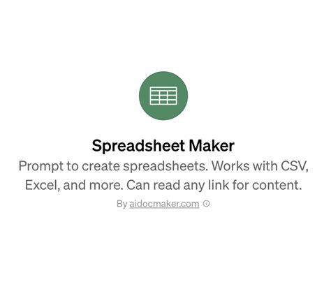 Spreadsheet Maker On Gpt Review The Worlds Largest And Most Trusted Source On Gpts
