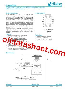SLG M VTR Datasheet PDF Dialog Semiconductor