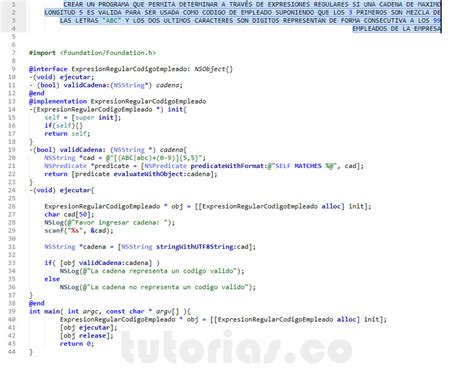 Poo Objective C Expresion Regular Codigo De Empleado