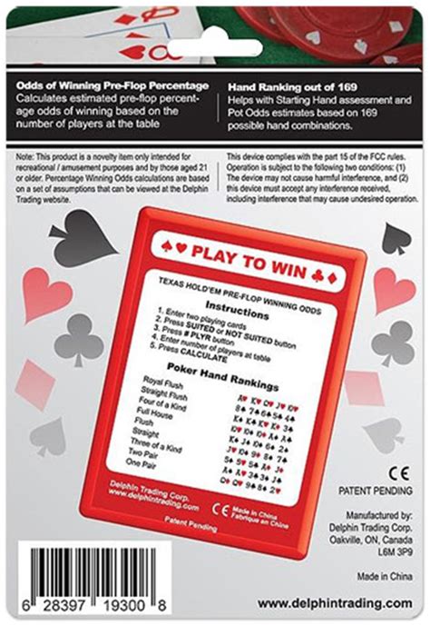 Texas Holdem Pre Flop Odds Calculator Wdeck Of Cards Gpa 006