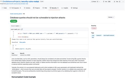 Review Your Security Vulnerabilities In Github With Code Scanning Alerts Sonar