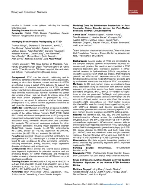Single Cell Genomic Analysis Reveals Cell Type Specific Molecular Signatures In The Human Ptsd