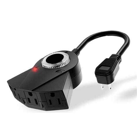 Vrby Waterproof Outdoor Light Timer With 3 Outlets 24 Hour Plug In Timer Multiple Timing