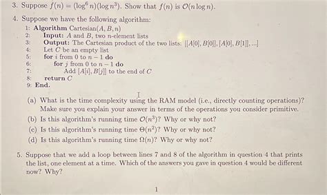 Solved Suppose F N Log N Logn Show That F N Is Chegg Com