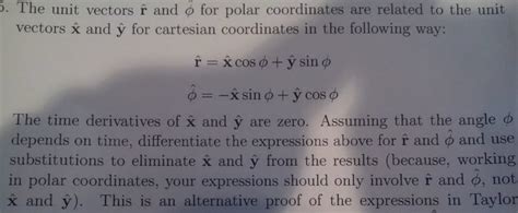 solved the unit vectors r and phi for polar coordinates are