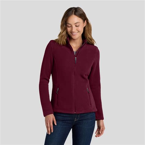 Womens Value Fleece Jacket Maroon Roberts Medical Uniforms