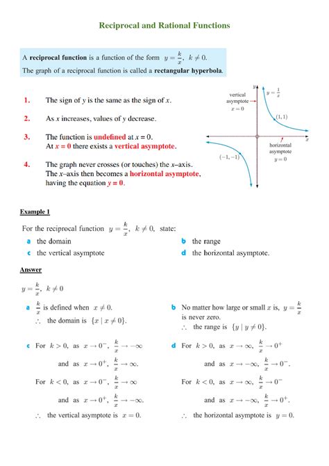 SOLUTION Reciprocal And Rational Functions Studypool SOLUTION Reciprocal And Rational Functions Studypool