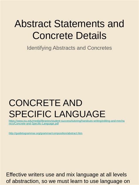Abstract Statements And Concrete Details Pdf Abstraction Concept Abstract Statements And Concrete Details Pdf Abstraction Concept