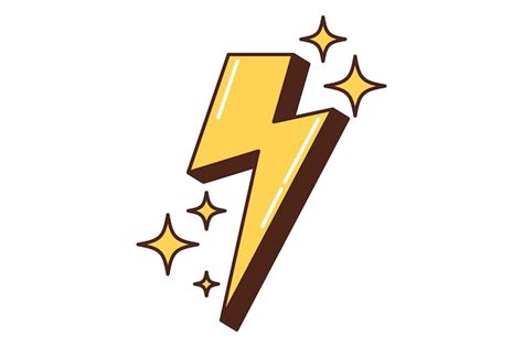 Premium Vector Lightning Retro Flat Sticker Design Premium Vector Lightning Retro Flat Sticker Design