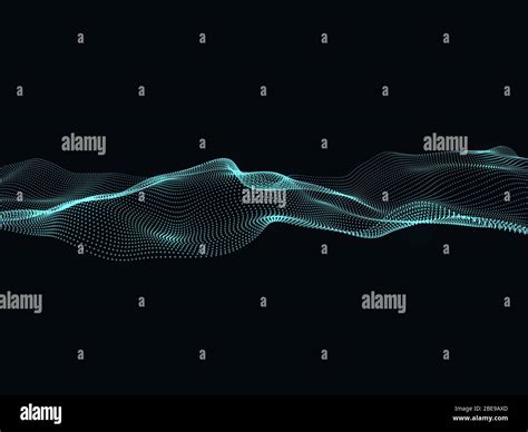 Digital Flow Of Particles Abstract Wave Vector Background Graphic