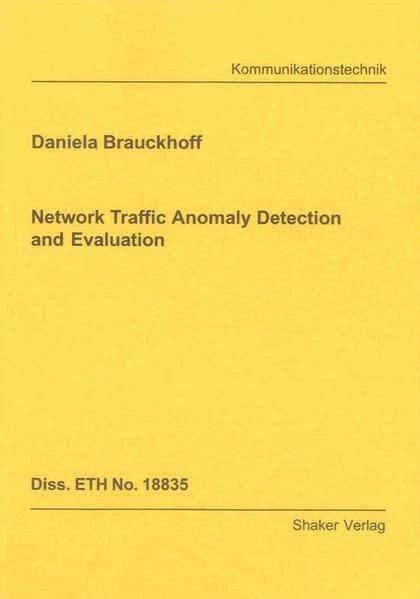 Network Traffic Anomaly Detection And Evaluation Brauckhoff Daniela Eur 4362 Picclick Fr