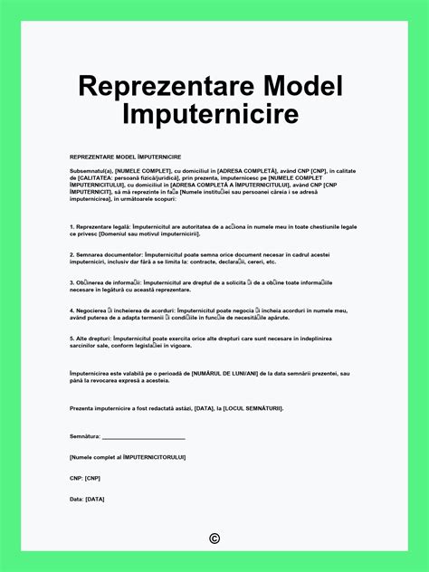 Reprezentare Model Imputernicire