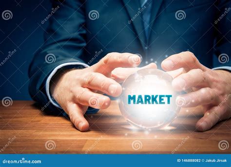 Market Potential Growth Prediction Concept With Crystal Ball Stock